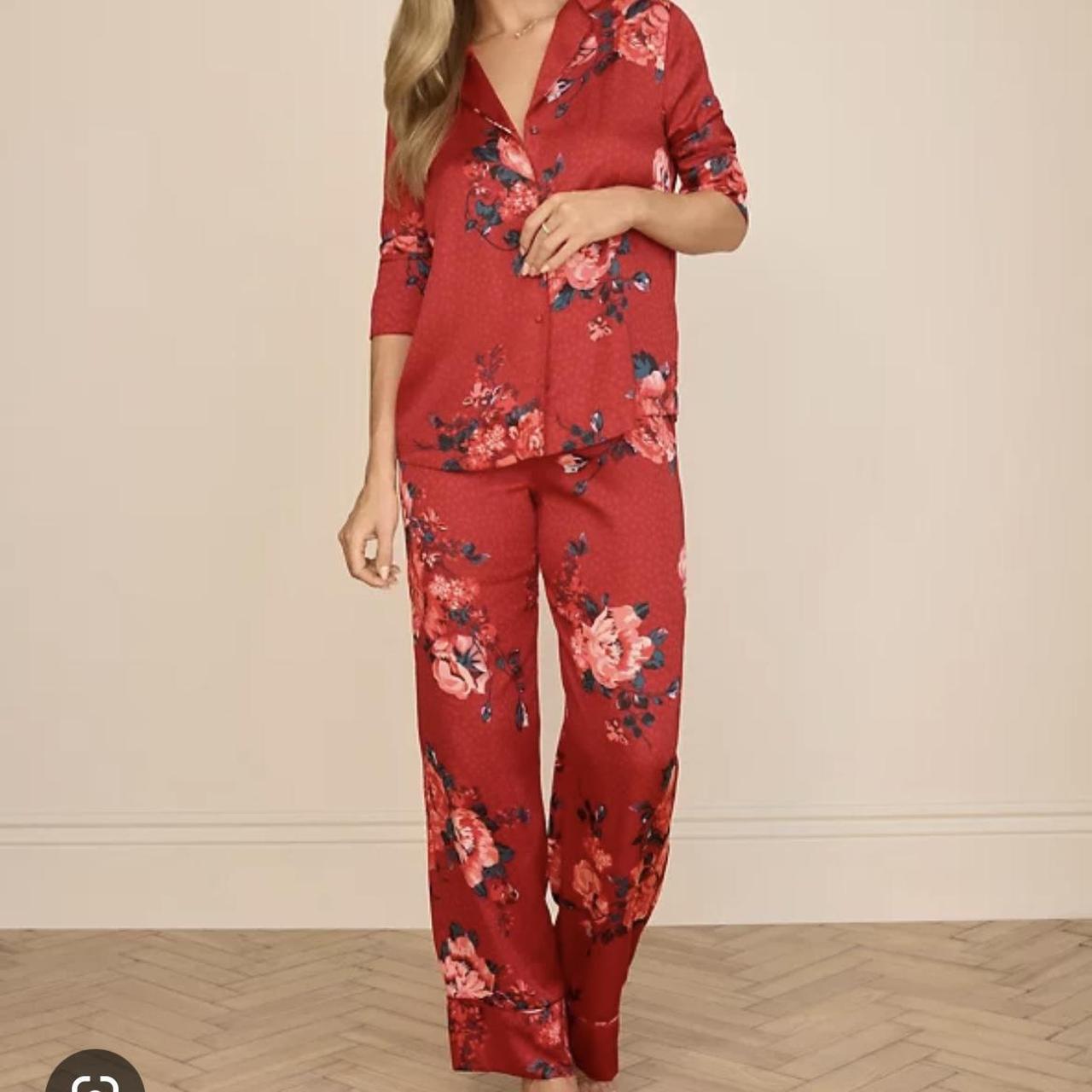 Satin Floral Pyjama Set Rosie Huntington Whitley UK... - Depop