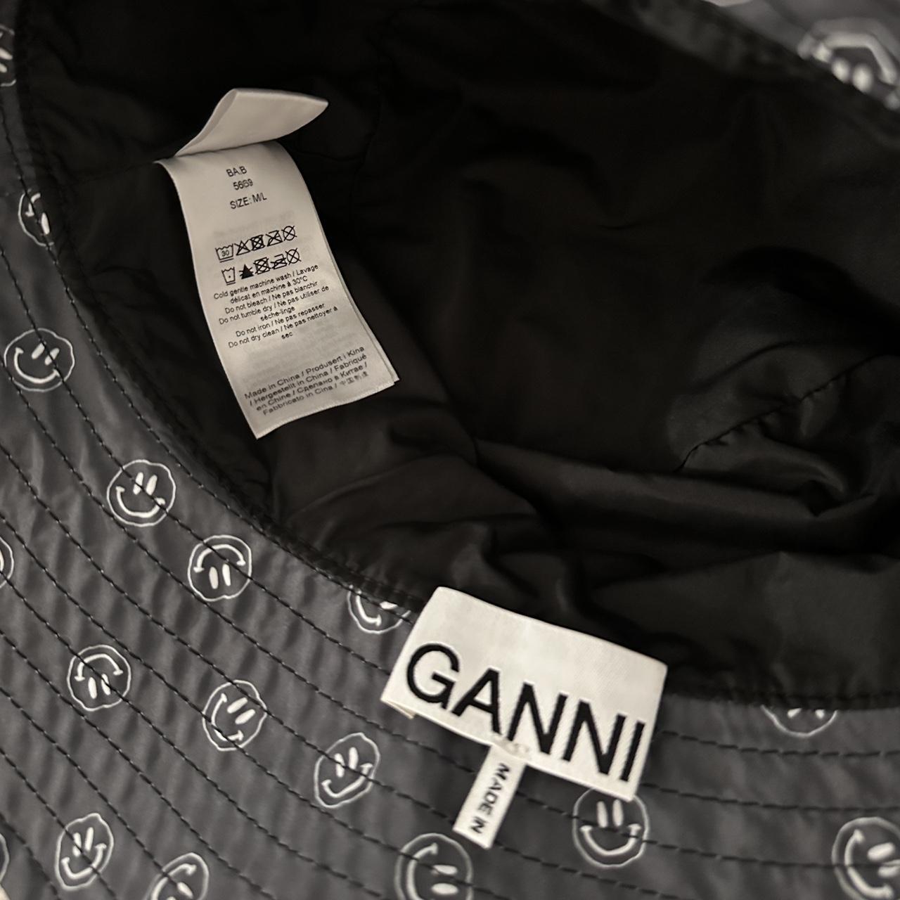 Ganni Smiley Face Bucket Hat Size M/L Recycled Tech... - Depop