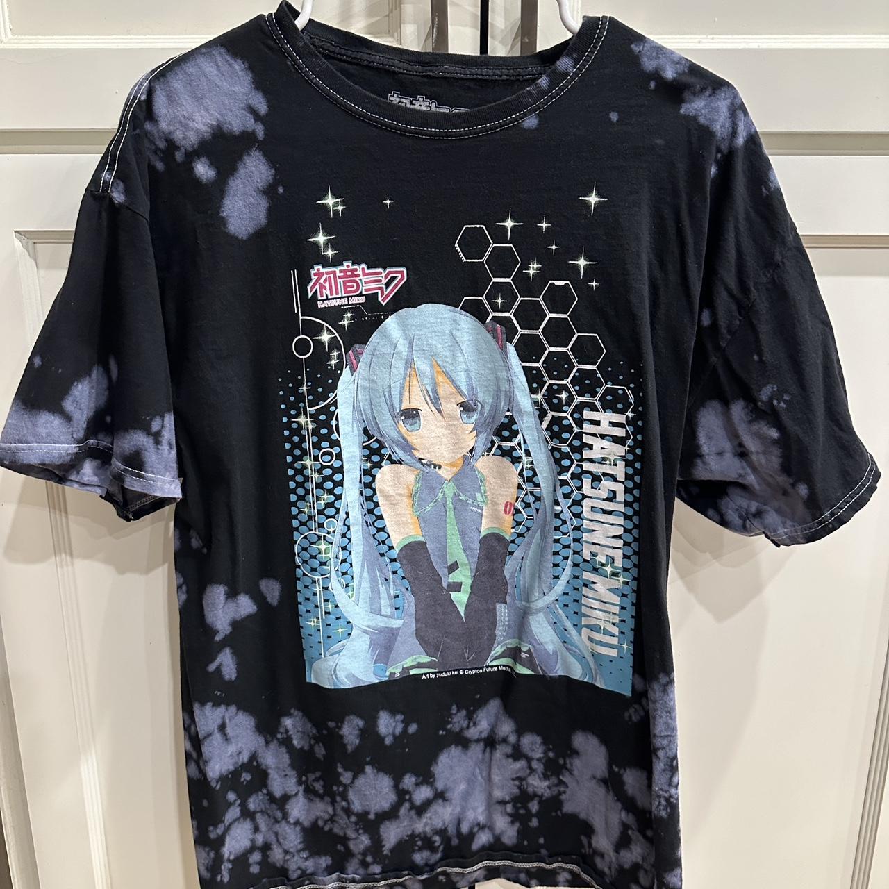 hatsune miku shirt -tie dye print -barely worn - Depop