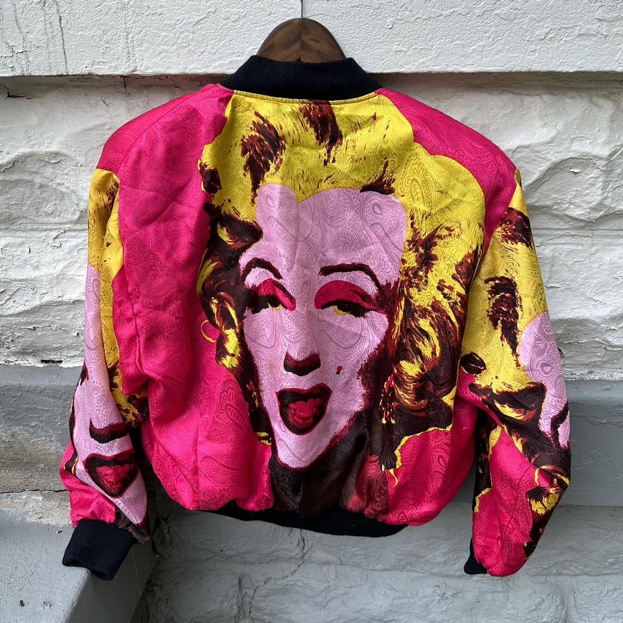 Vintage Marilyn Monroe Andy Warhol Bomber Jacket... - Depop