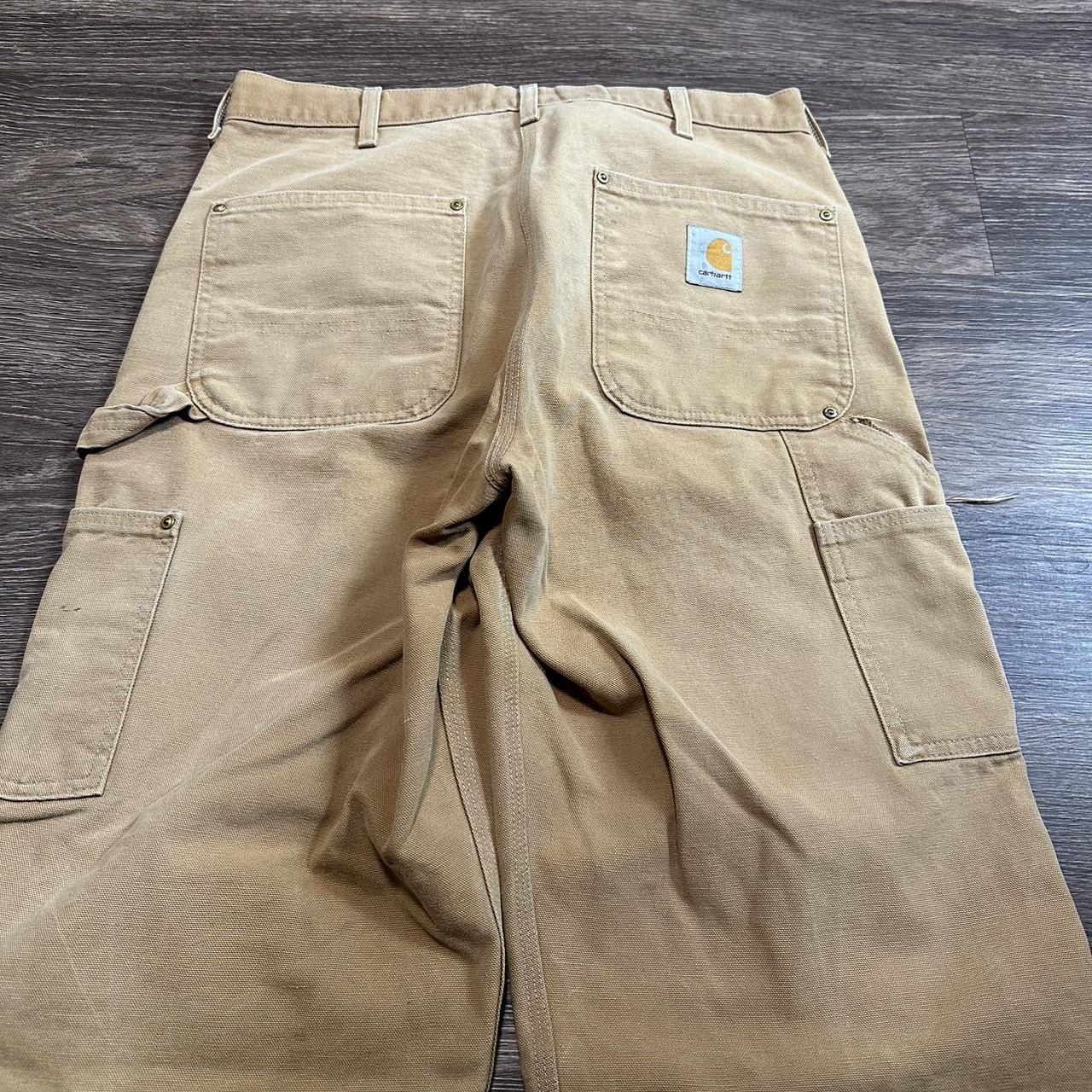 Vintage Carhartt Double Knees Tan Pants 36 x 32,... - Depop