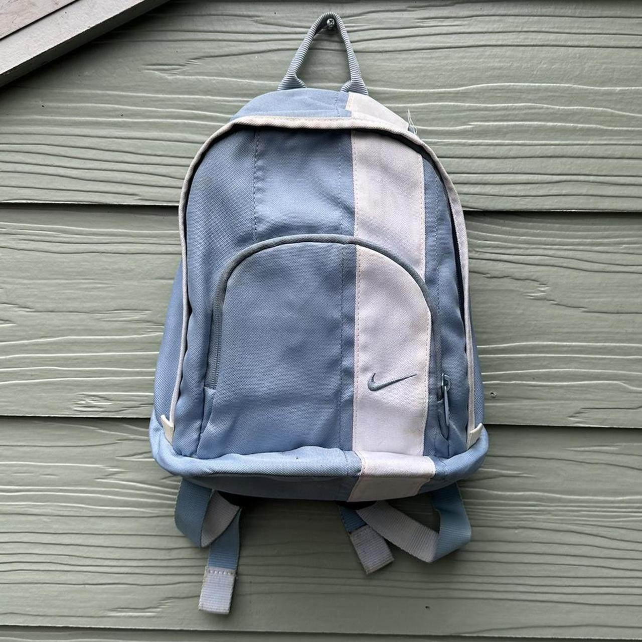 Vintage Nike Baby Blue Mini Backpack Has some dirty... - Depop