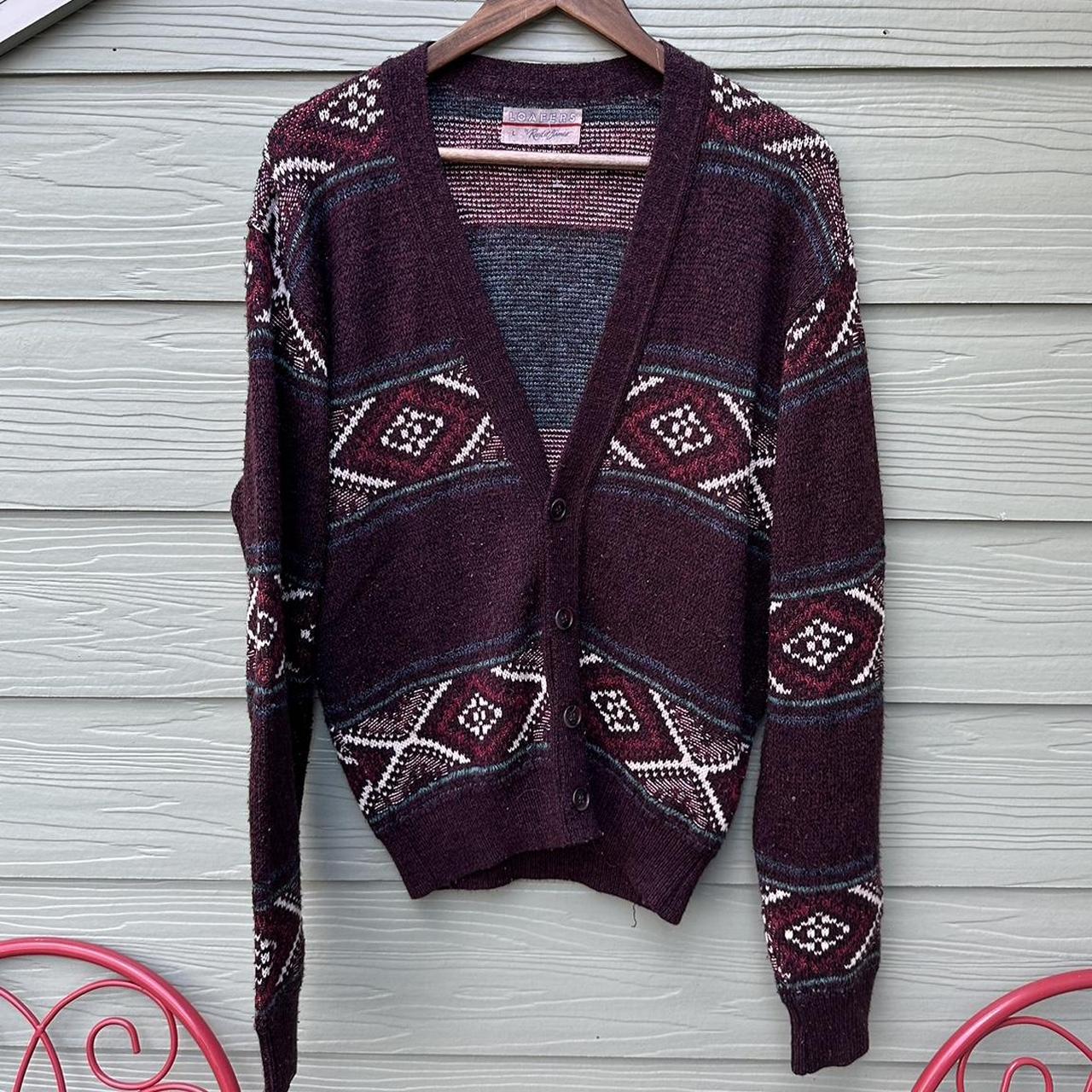 Vintage Cozy Dad Sweater Cardigan Men’s L - Depop