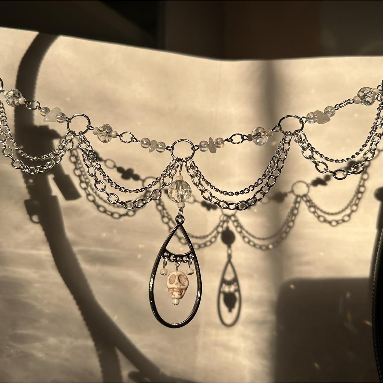 💀💀💀 Handmade Ethereal Skull Necklace Nickel free.... - Depop