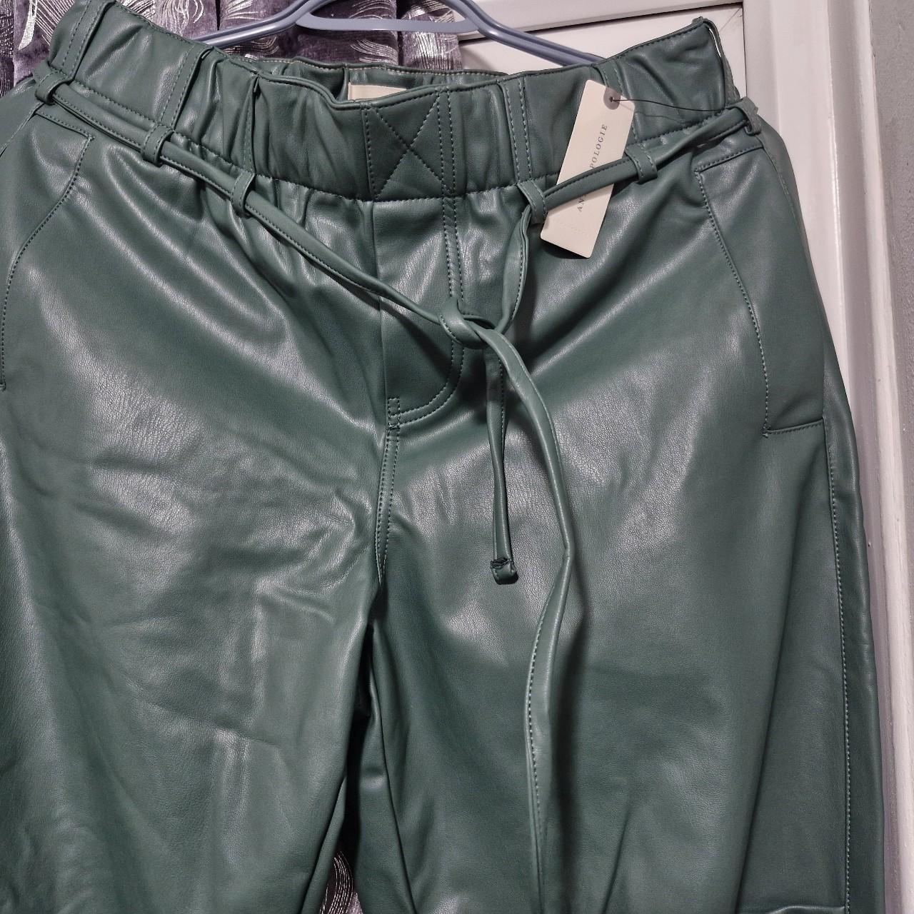 Anthropologie Pilcro Green Faux Leather Soft... - Depop