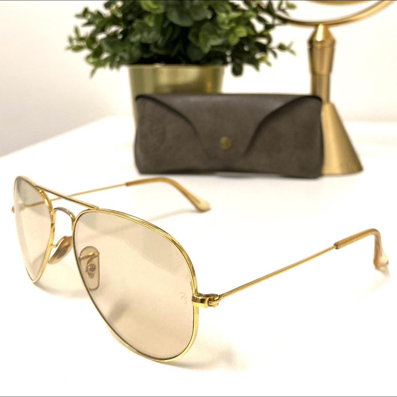 Ray-Ban Women's Gold Sunglasses | Depop