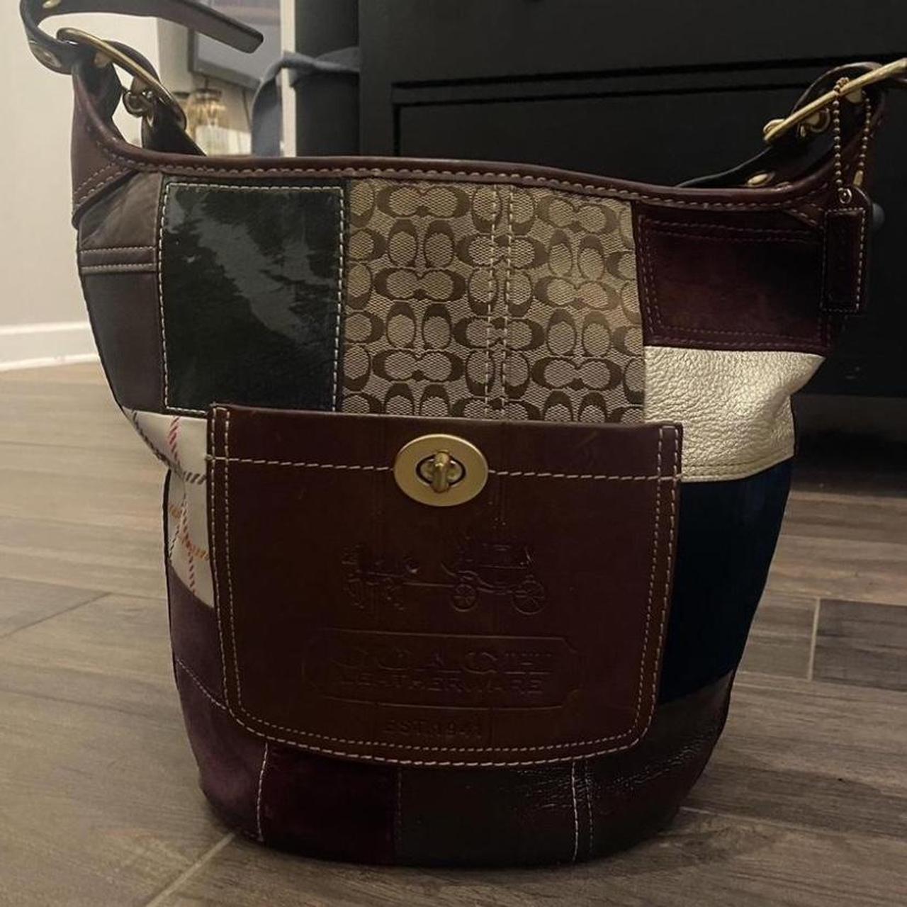 Authentic vintage limited edition Coach patchwork... - Depop