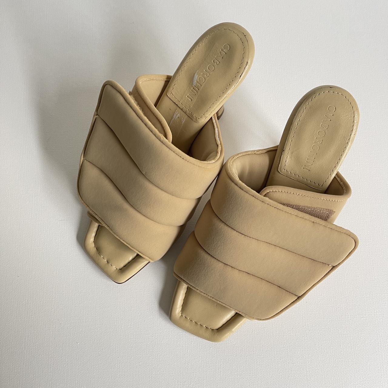 Gia Borghini Iconic mule in a khaki puffer. Minor... - Depop