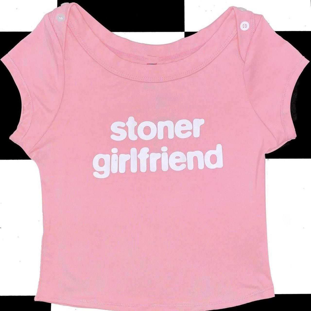 Omighty pink stoner girlfriend t shirt with slight... | Depop