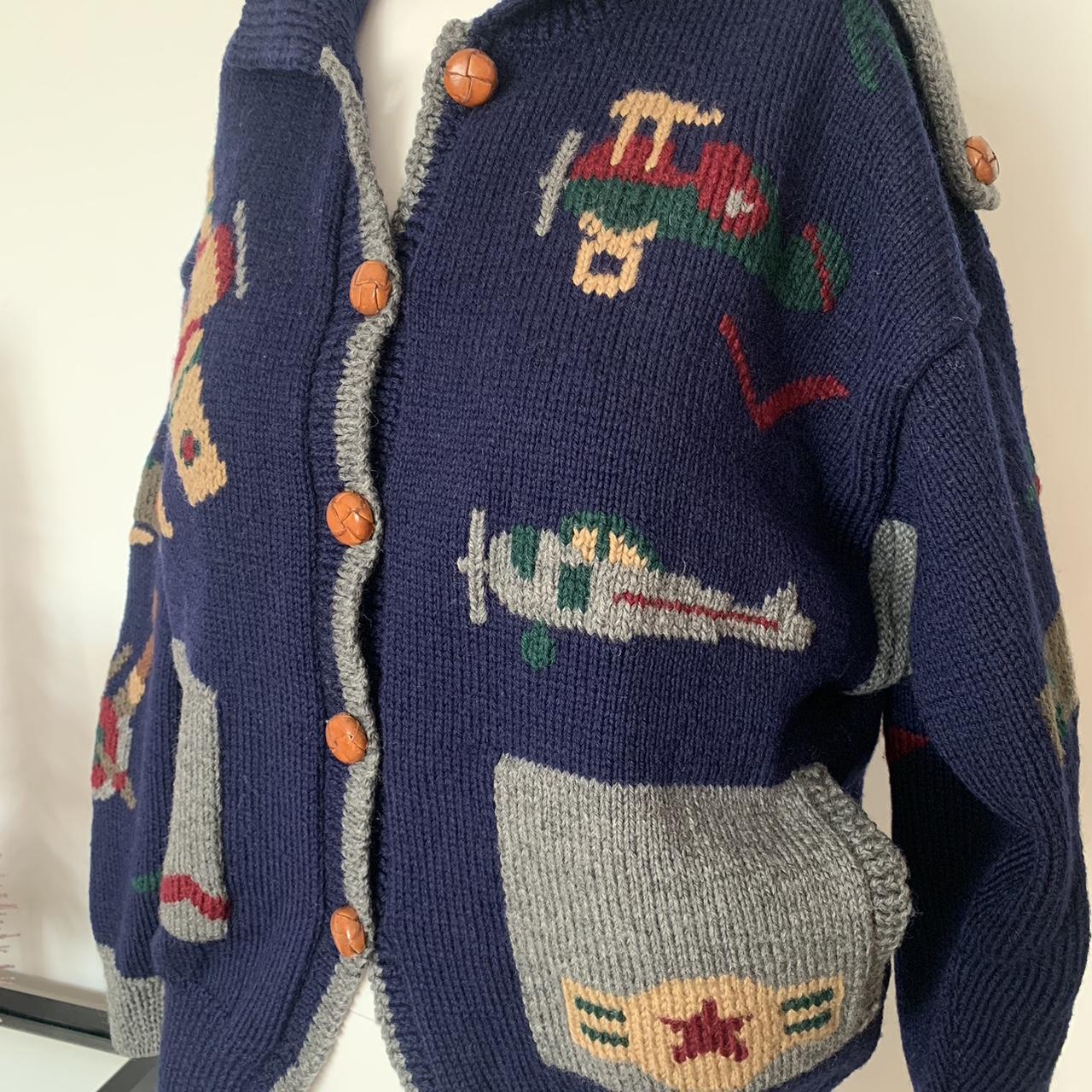 Vintage Sweater 100% wool hand knitted Berek... - Depop