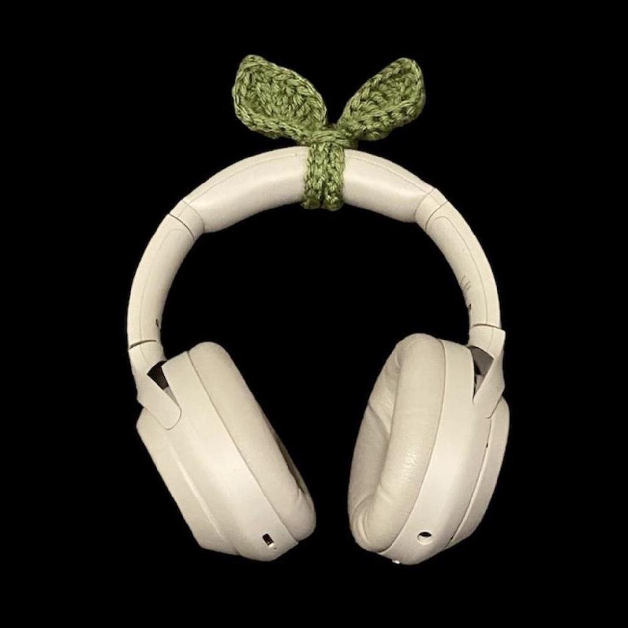 Homemade crochet sprout headphones accessory - Depop