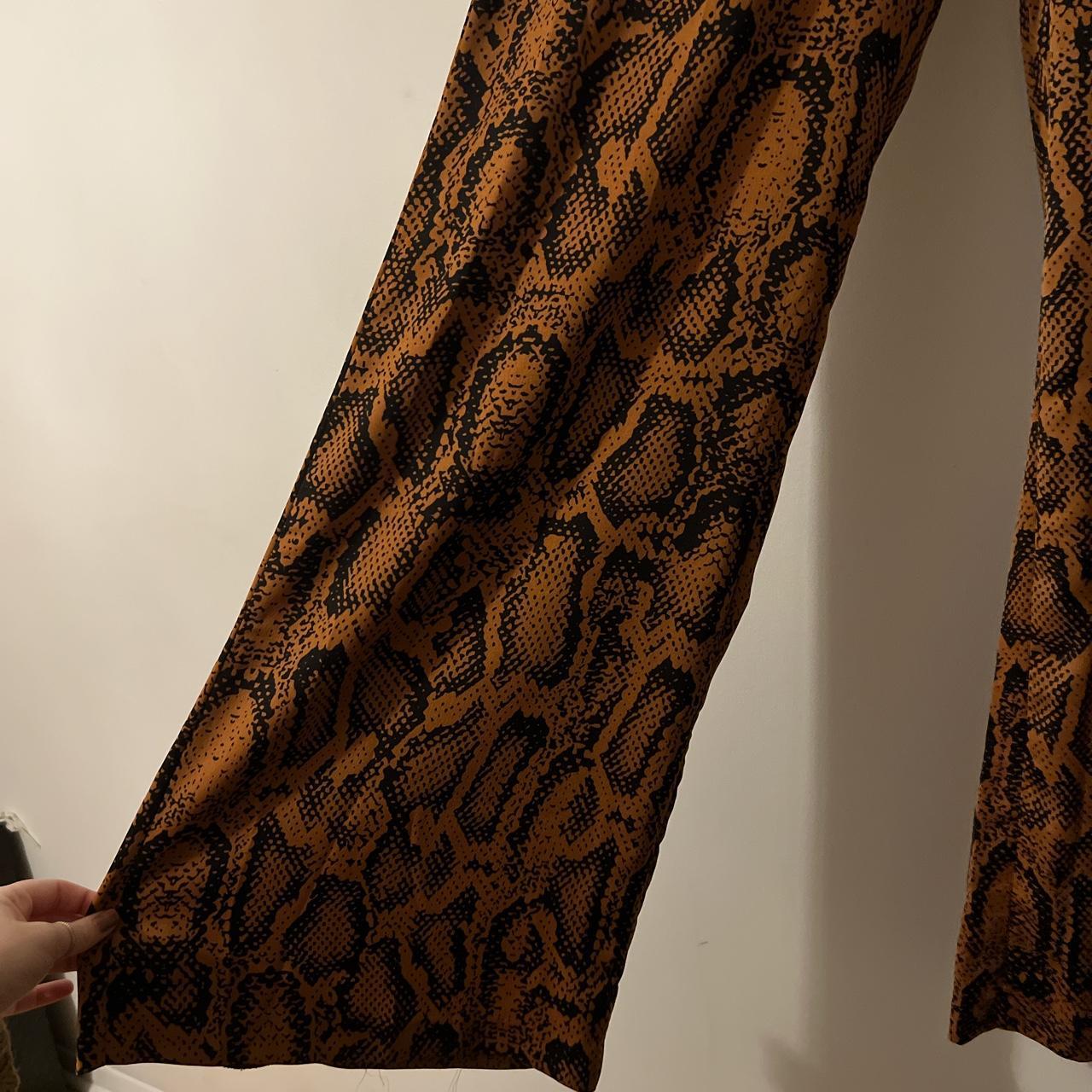 Zara snake skin print wide leg trousers. Size... - Depop