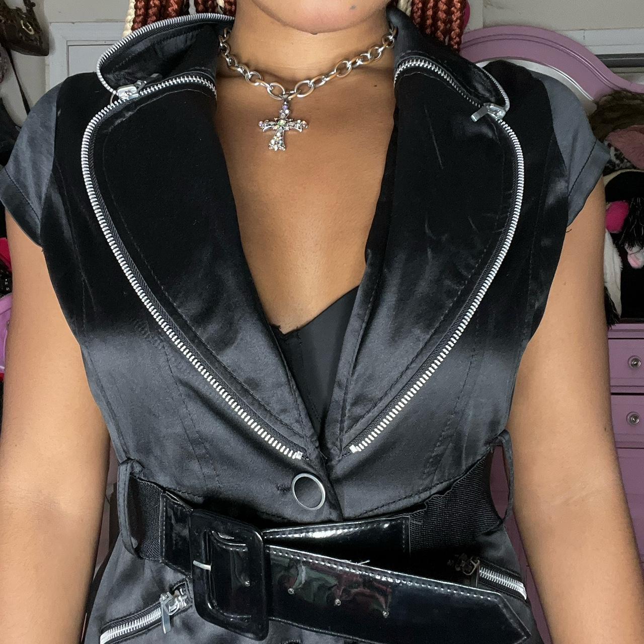 Y2K Black Top Super hawt mall goth grunge/rockstar... | Depop