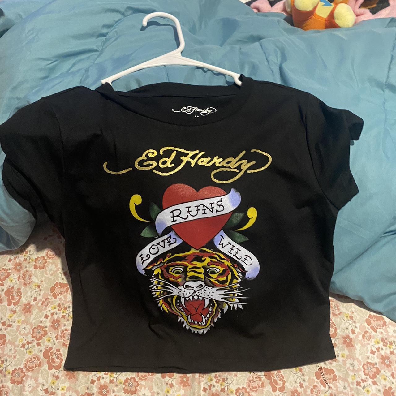 ed hardy baby tee so cute and i love it but it... - Depop