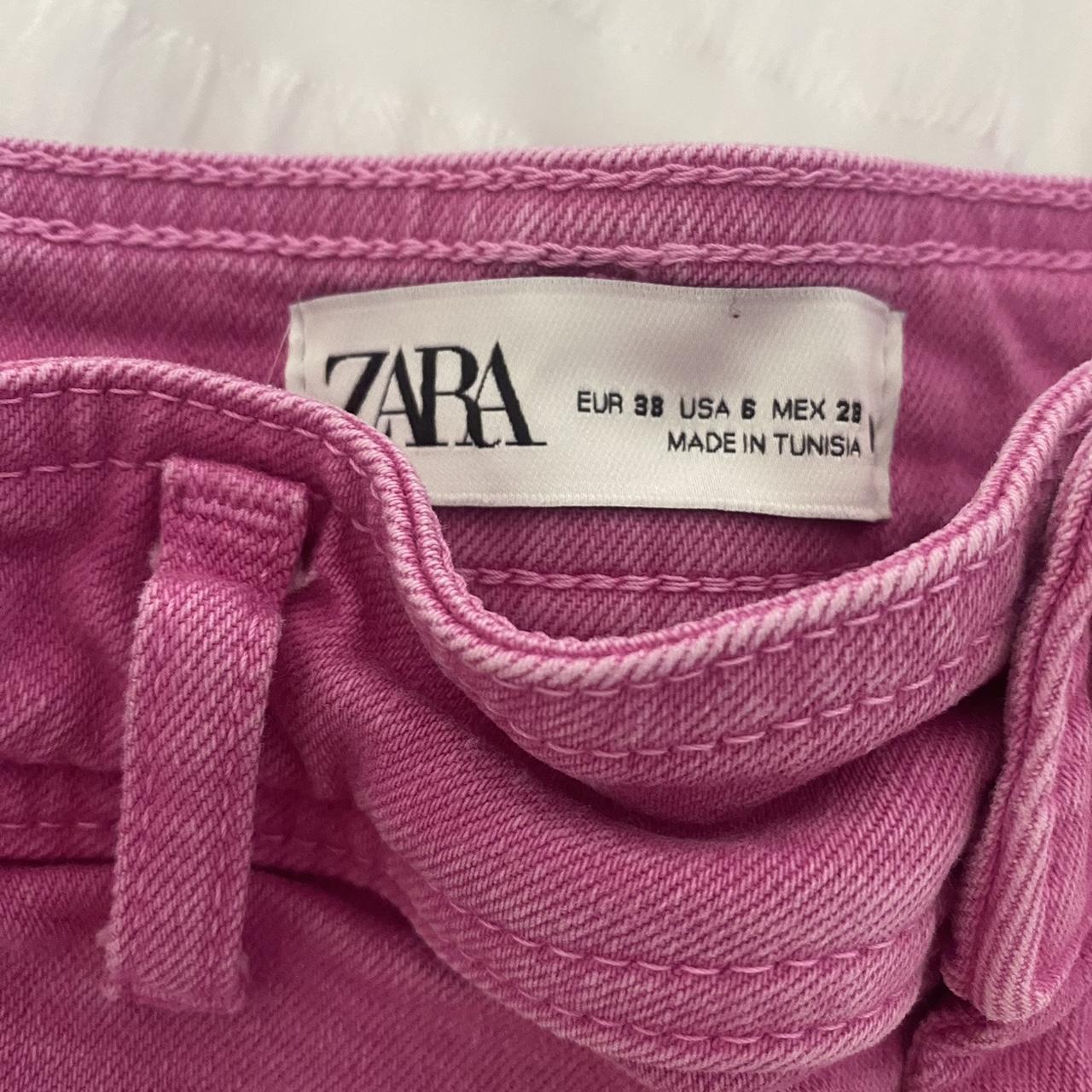 Zara Women's Pink Jeans | Depop