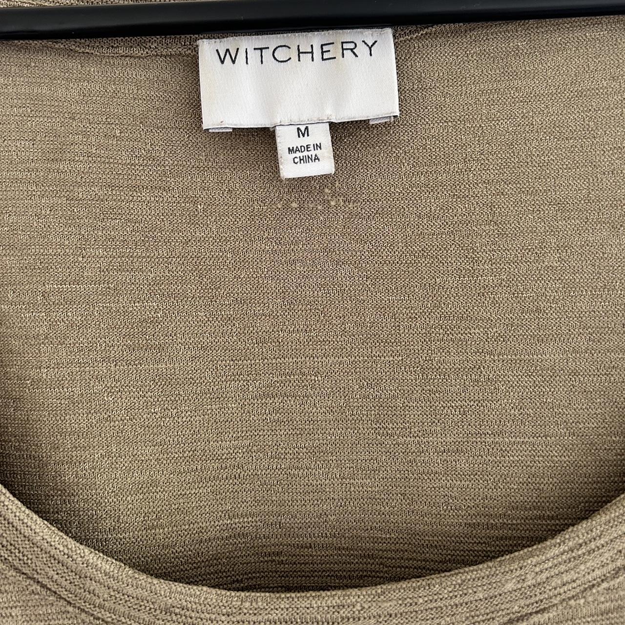 KHAKI WITCHERY SHIRT Size M/12 Has tiny pulled... - Depop