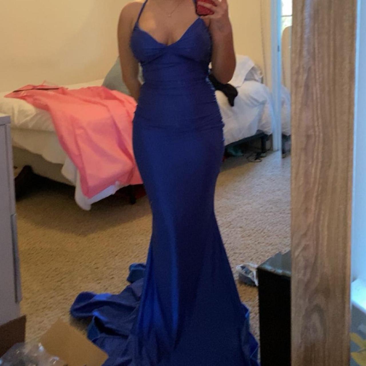 Bright blue prom dress. Perfect condition, worn... - Depop