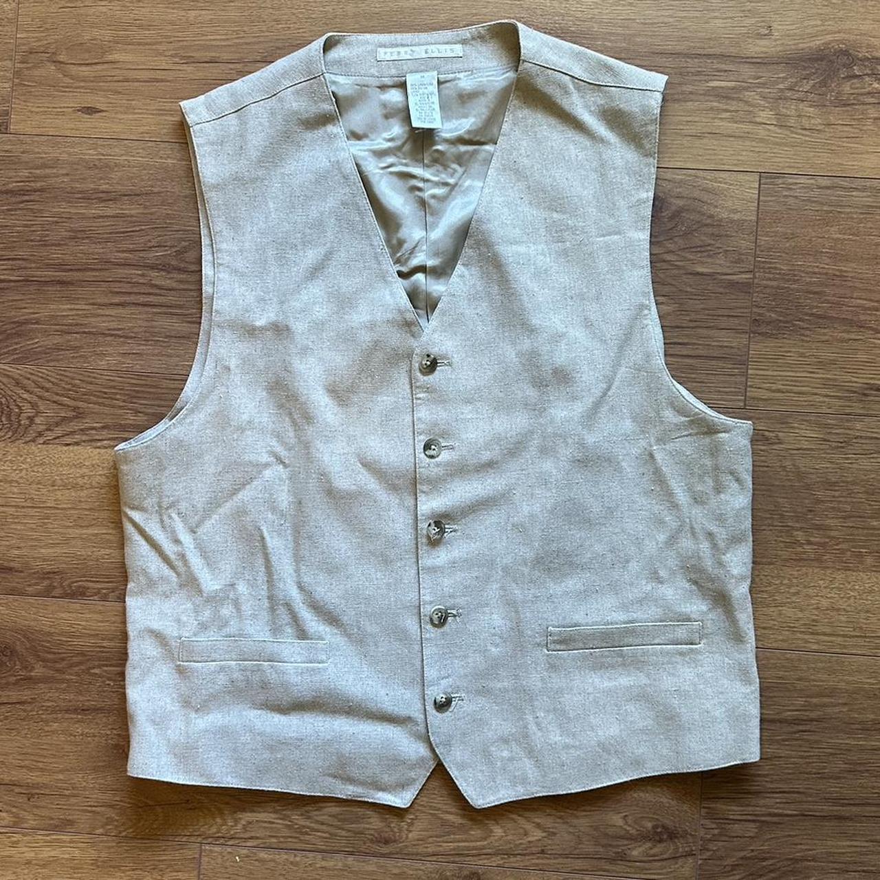 Vintage Perry Ellis linen vest. Classic vest, great... - Depop