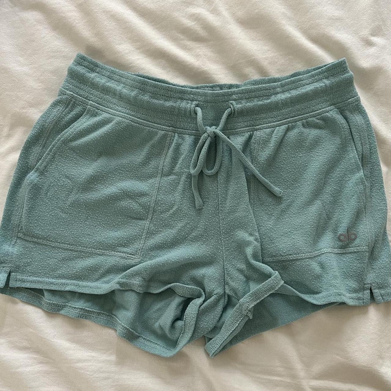 Alo yoga Daze shorts Size small Blue quartz ... - Depop