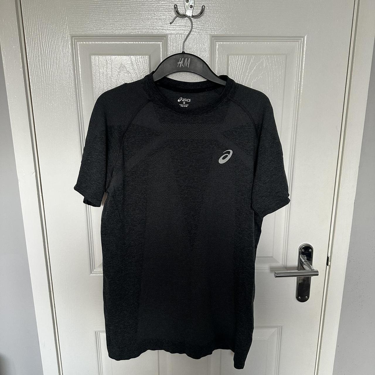 ASICS Men’s Grey Motion Dry Running T-Shirt Size... - Depop