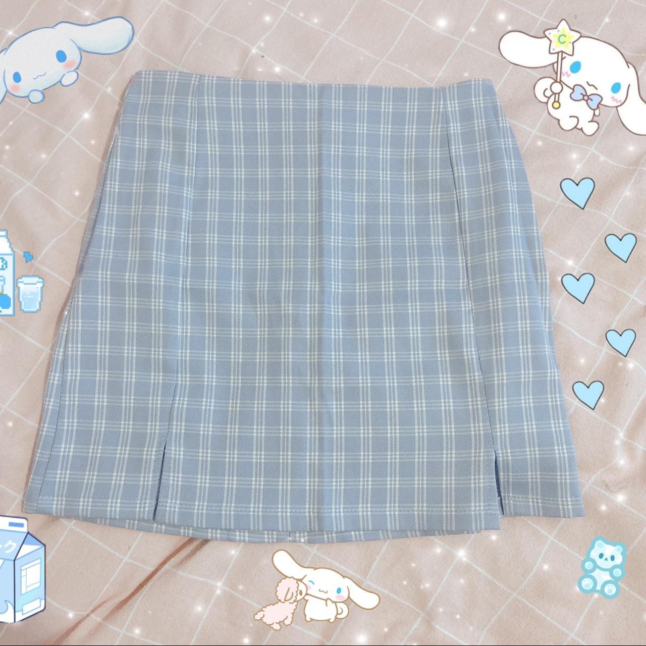Pastel blue A-Line Mini Skirt 💙Size 6-8 ☁️Worn once... - Depop