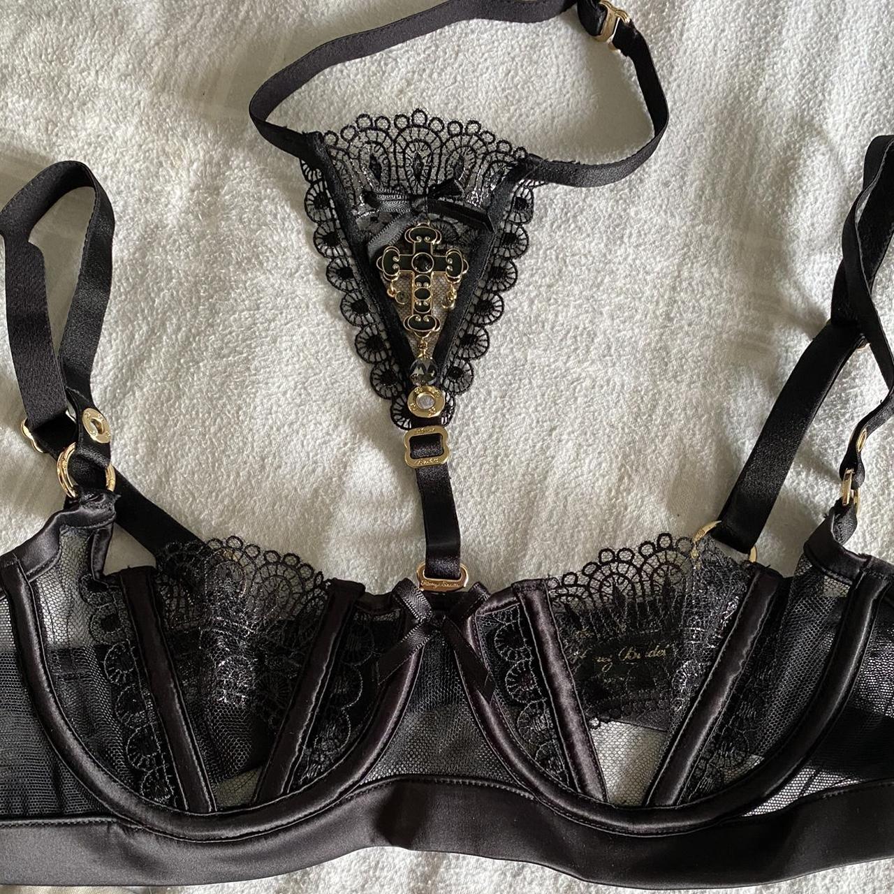 Honey Birdette Women's Black Bra | Depop