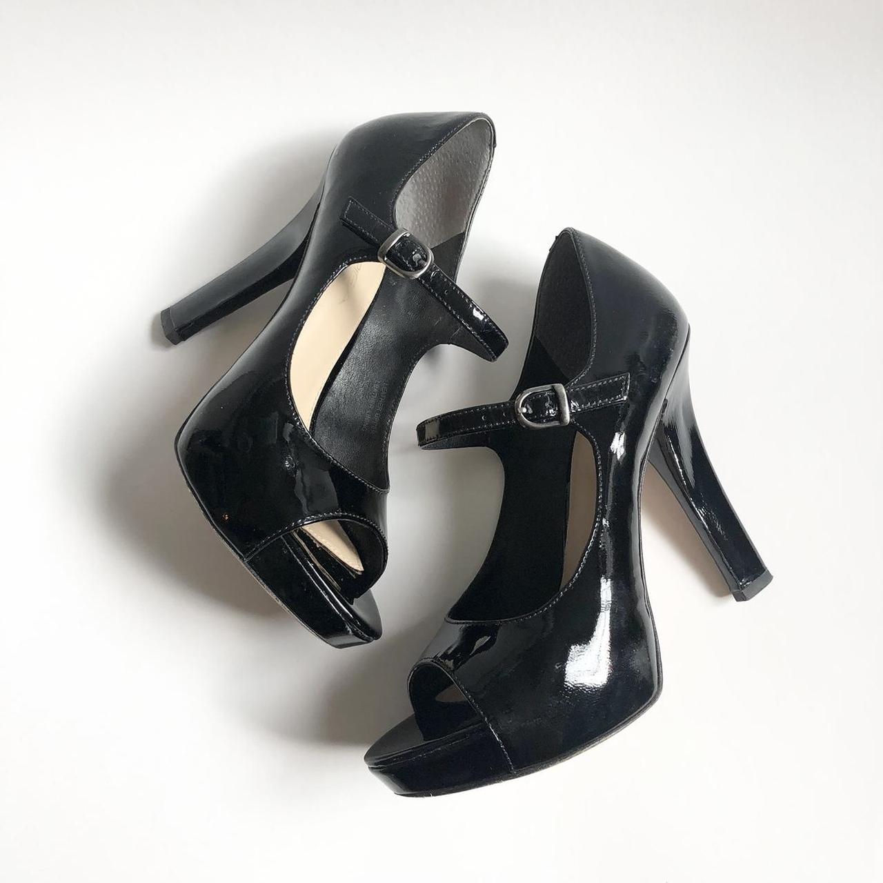 Women’s Via spiga black patent strap maryjane pump.... - Depop