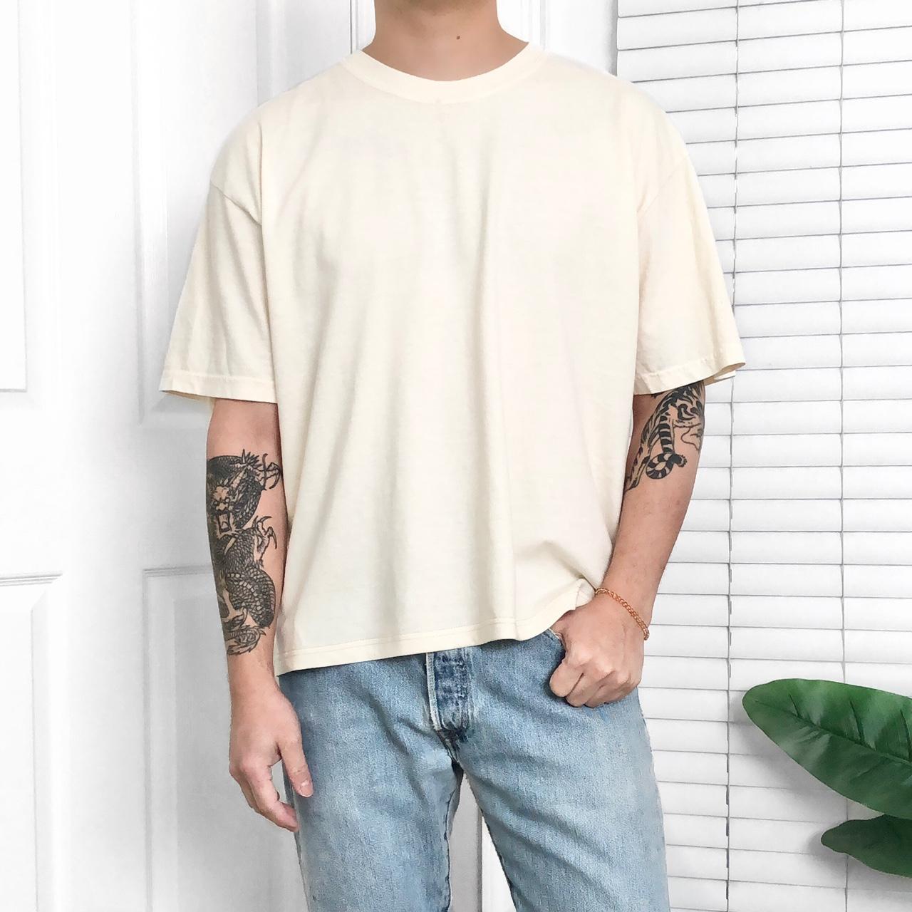 Cropped boxy fit tee in Ivory. This Comfort colors... | Depop