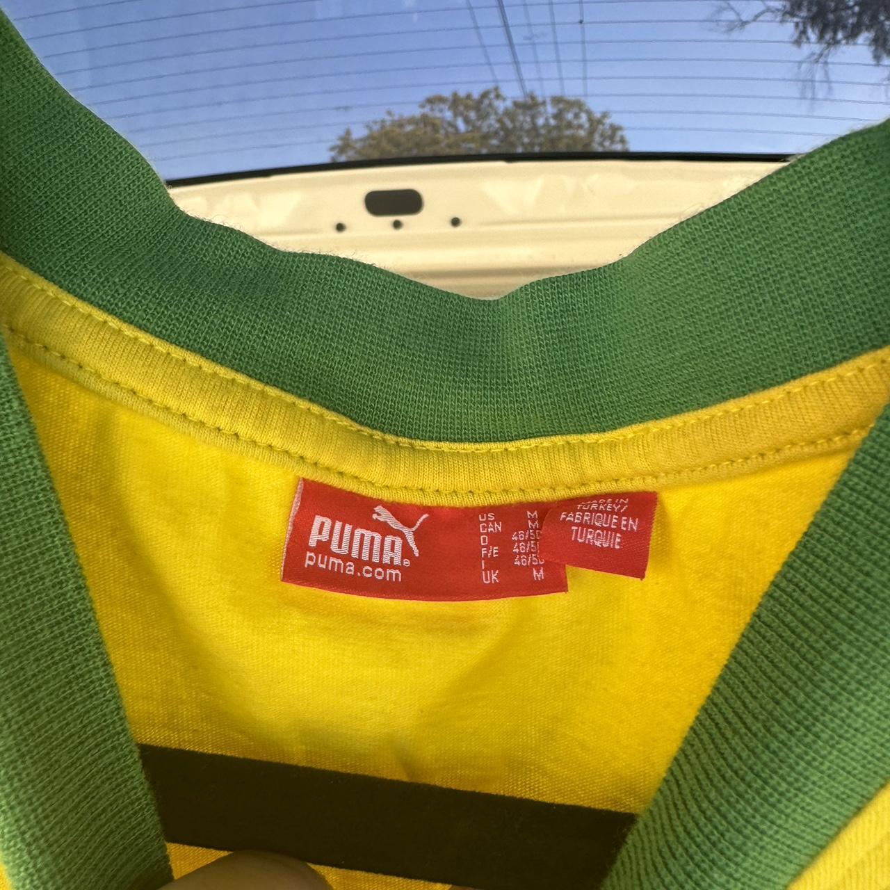 Yellow and green Brazil Puma tank top Size M - Depop