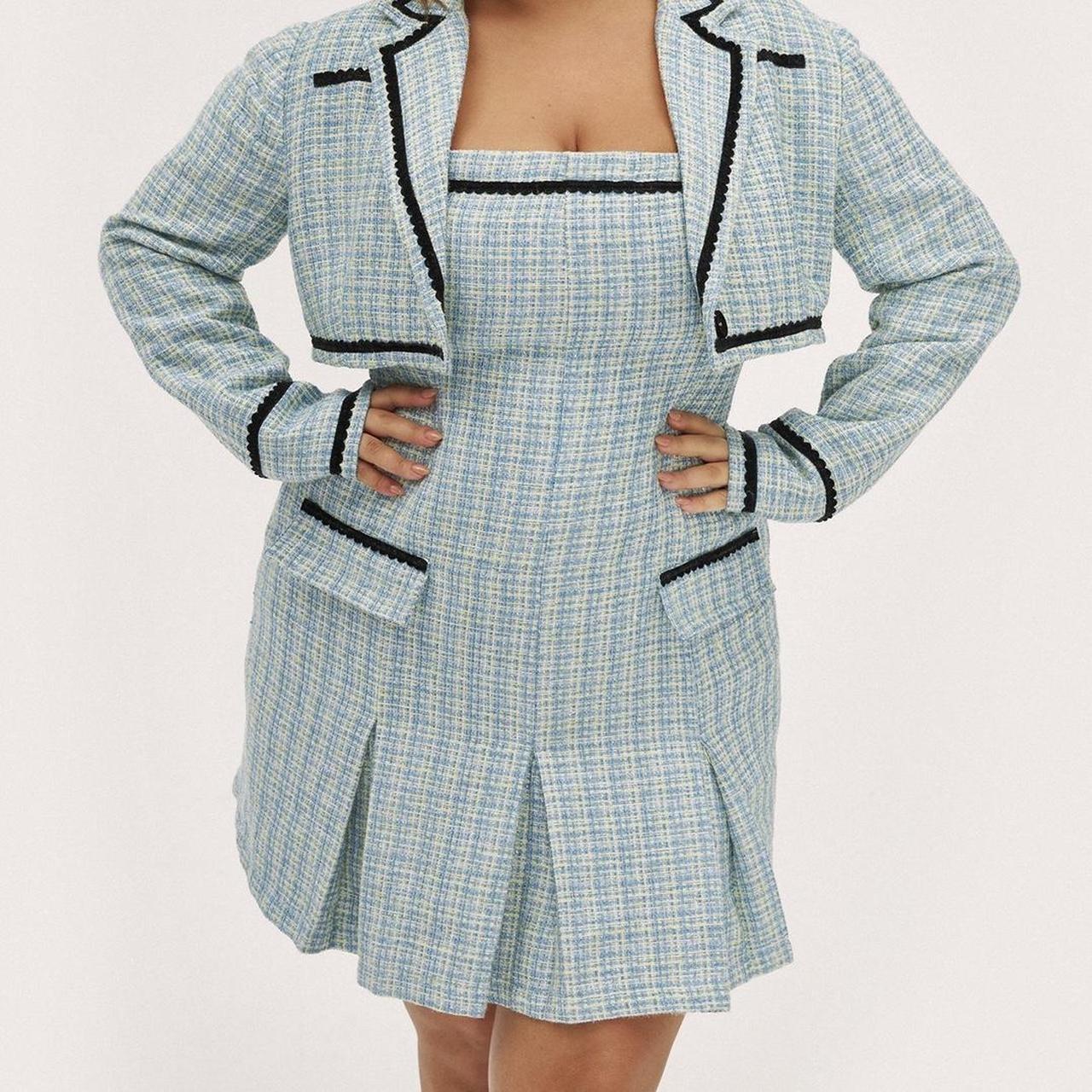CIDER: Blue tweed blazer & dress set Runs small •... - Depop