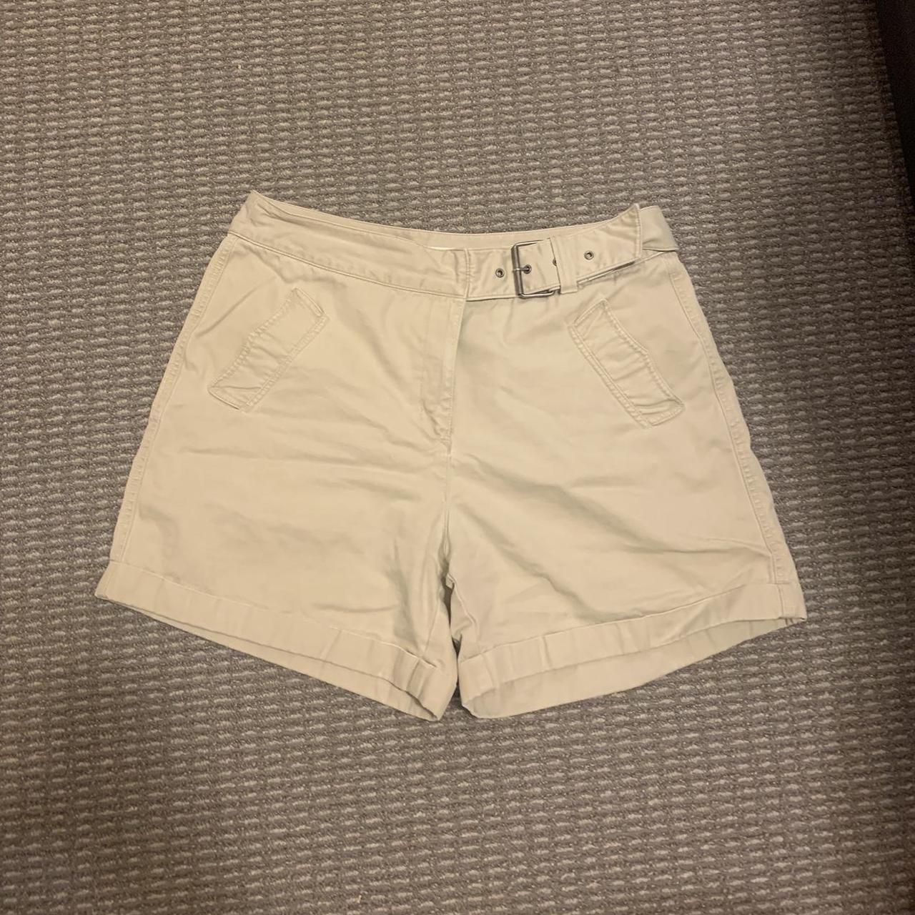 Talbots Women's Khaki and Cream Shorts | Depop