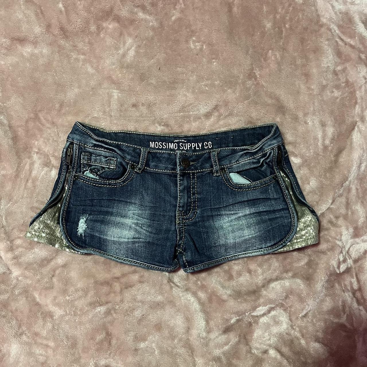 Mossimo Supply co. ♱ blue denim & gold sequin... - Depop