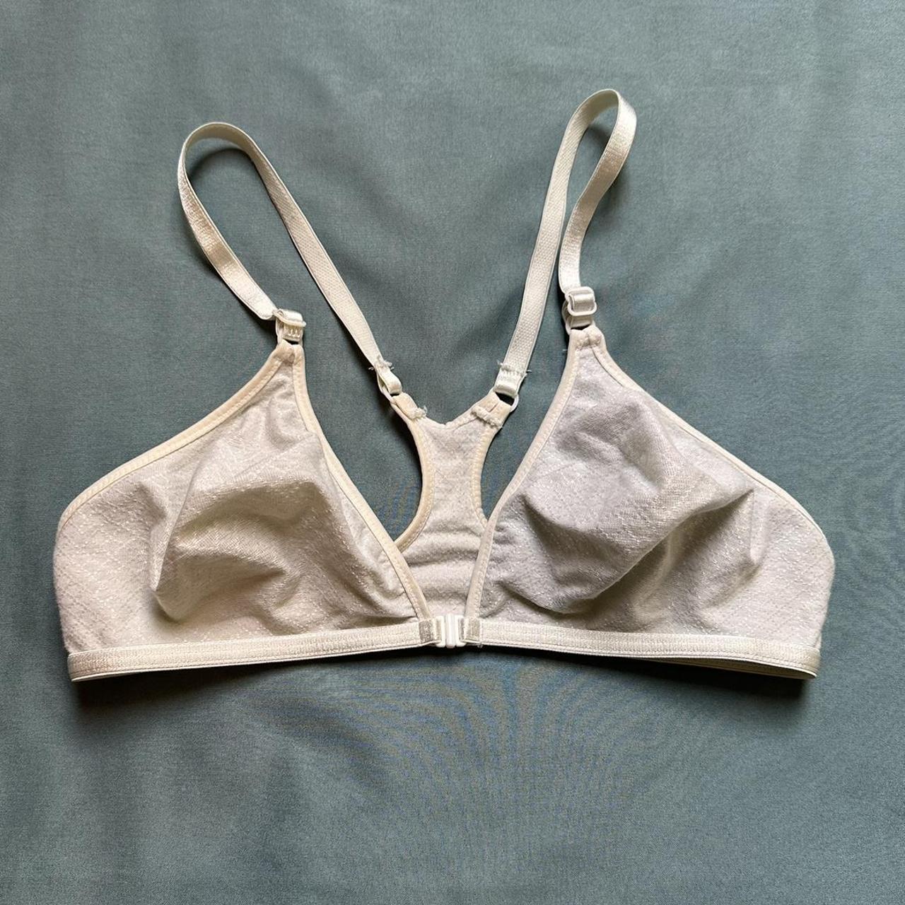 Vintage JC Penny front closure white bralette size... - Depop