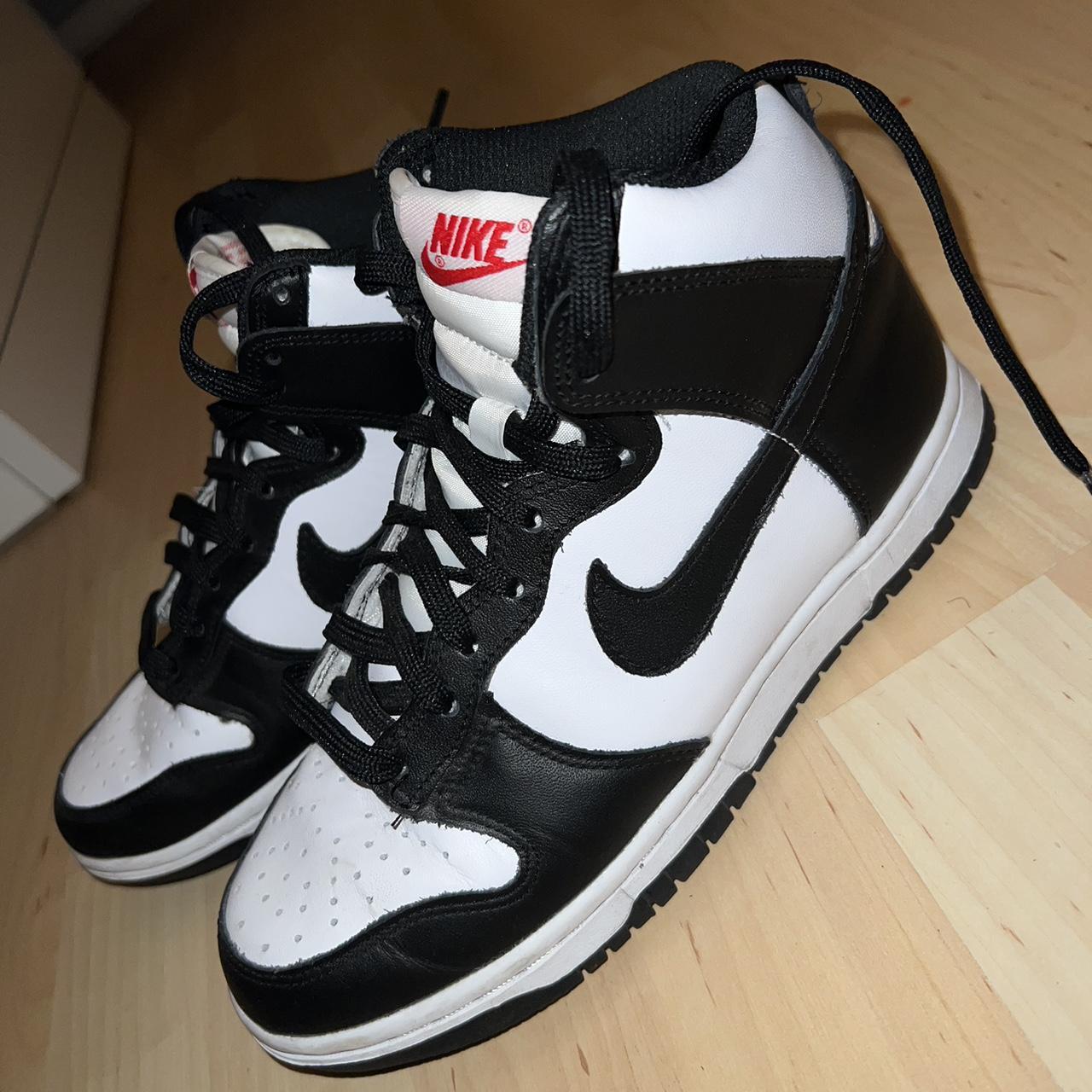 panda high top dunks worn but good condition... - Depop