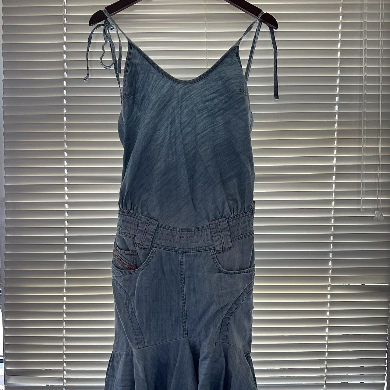 Diesel Women's Blue and Navy Dress | Depop