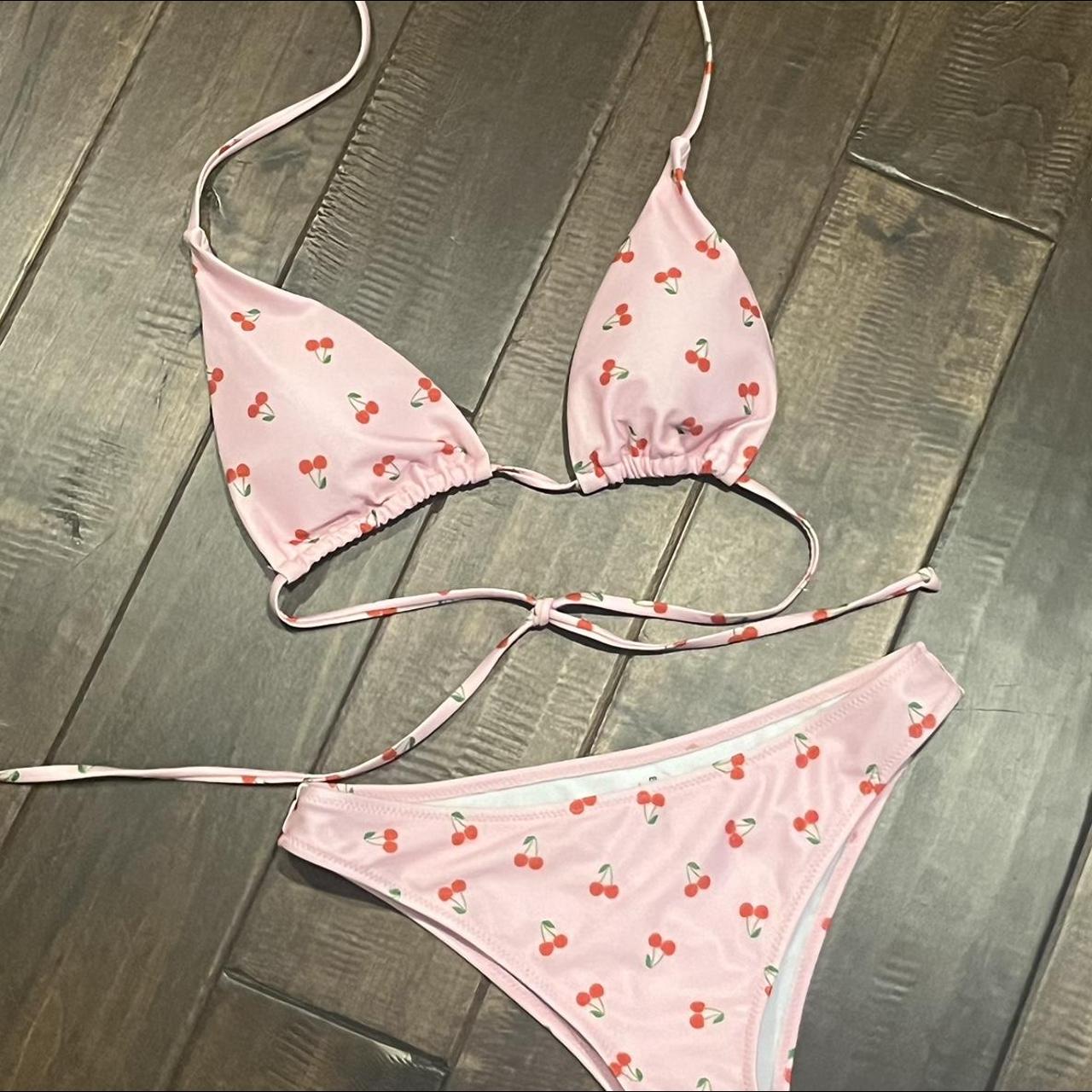 Evry jewels pink cherry bikini set Top is a large... - Depop