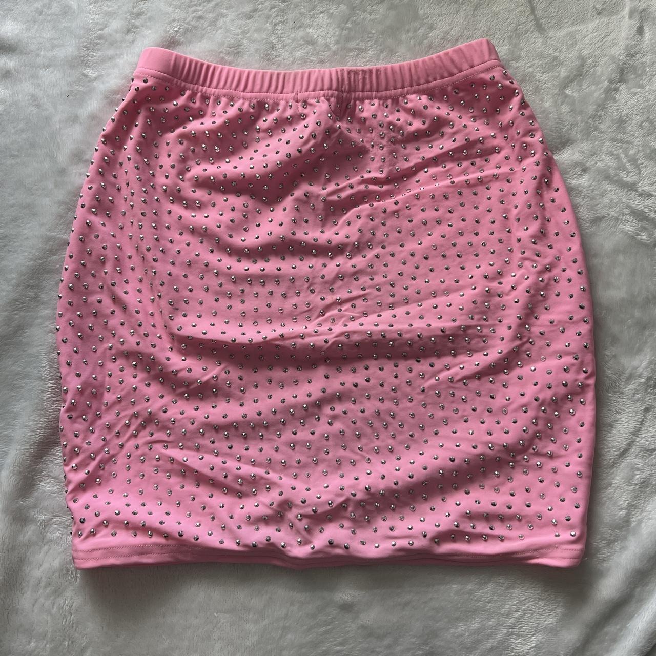 y2k pink rhinestone rave outfit from rave... - Depop