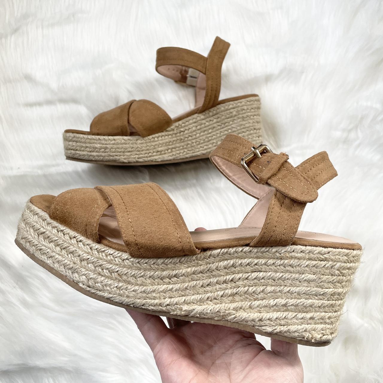 Miss Lola Nature Breeze Wedge Slingback Espadrilles... - Depop