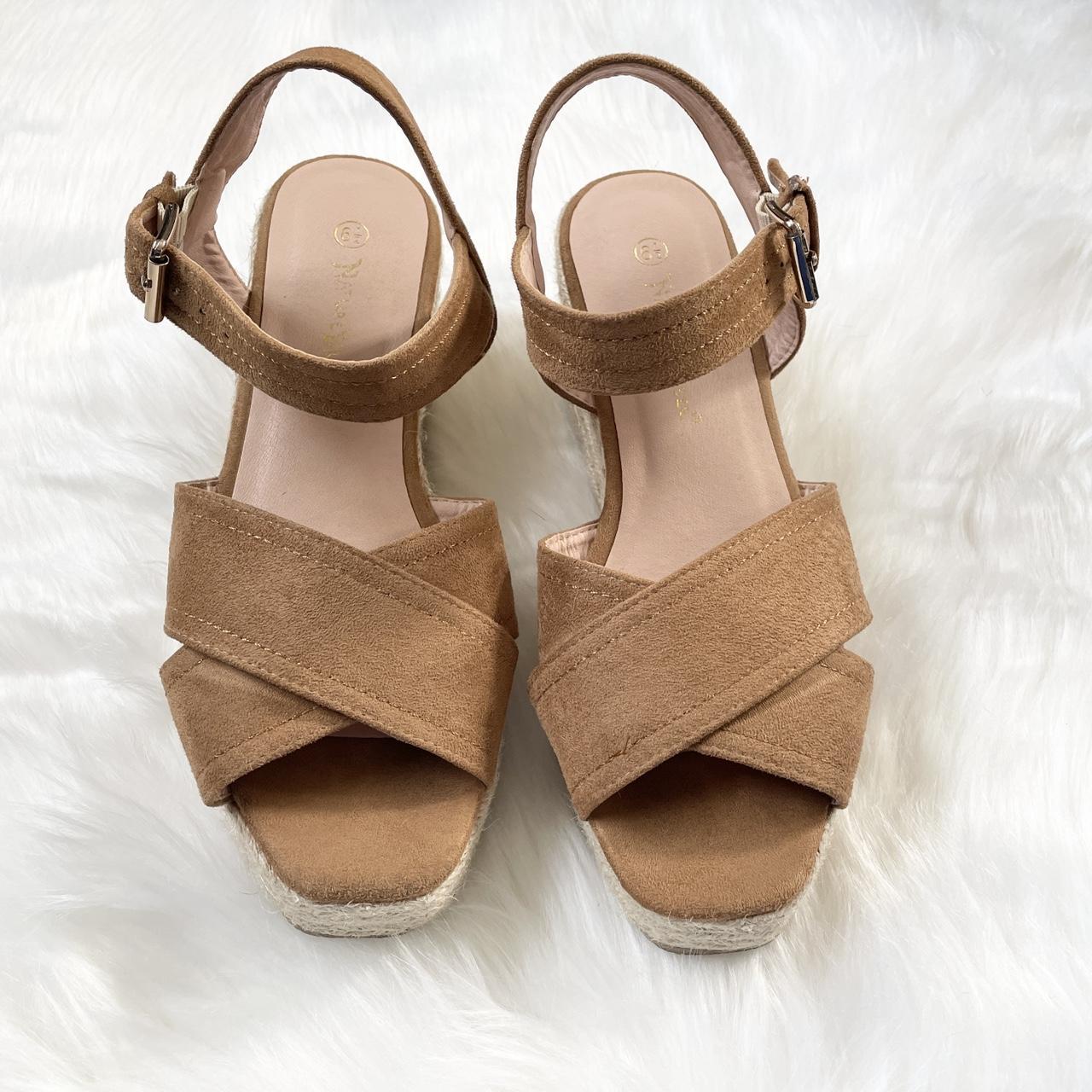 Miss Lola Nature Breeze Wedge Slingback Espadrilles... - Depop