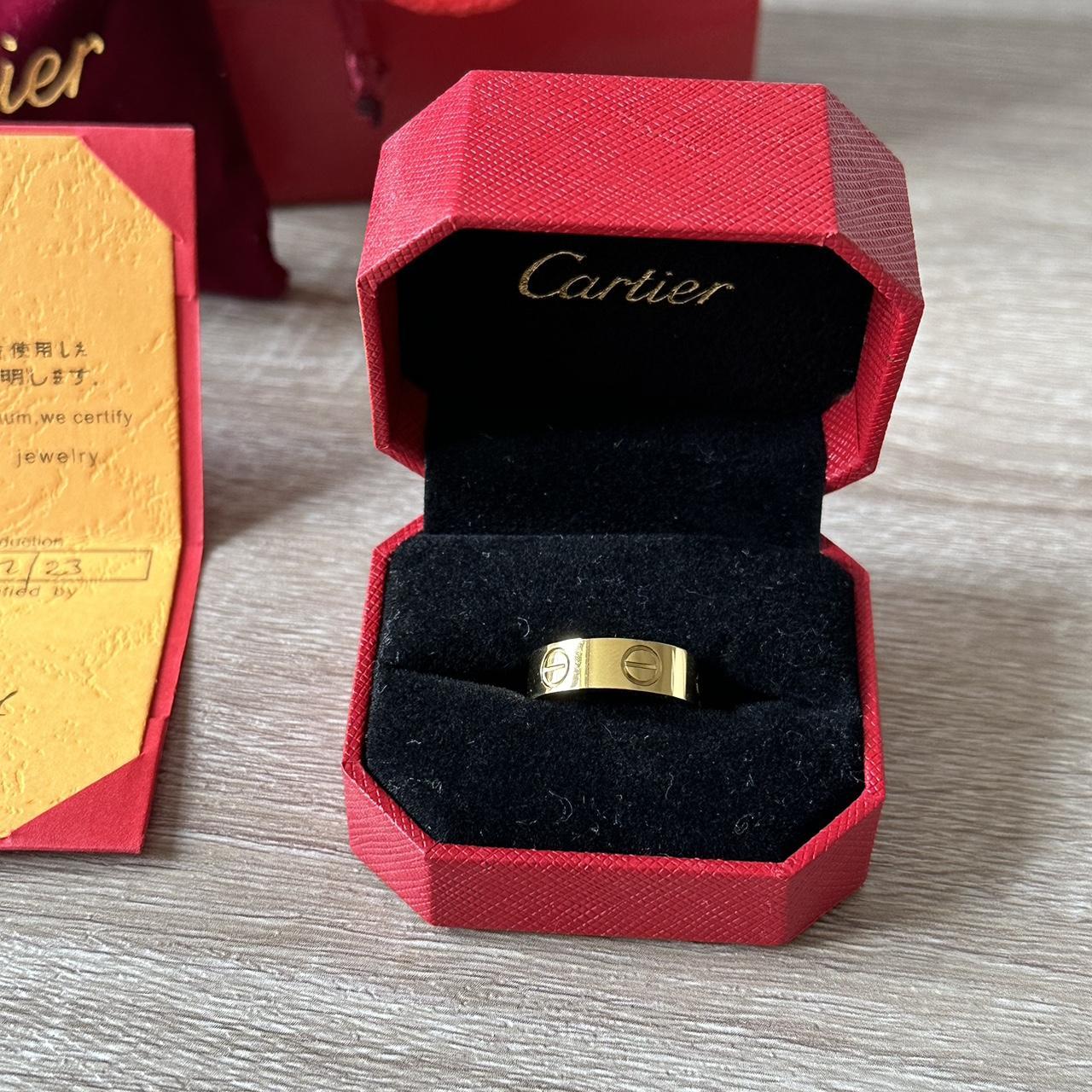 Unisex fake gold Cartier love ring size K 1/2 never... - Depop