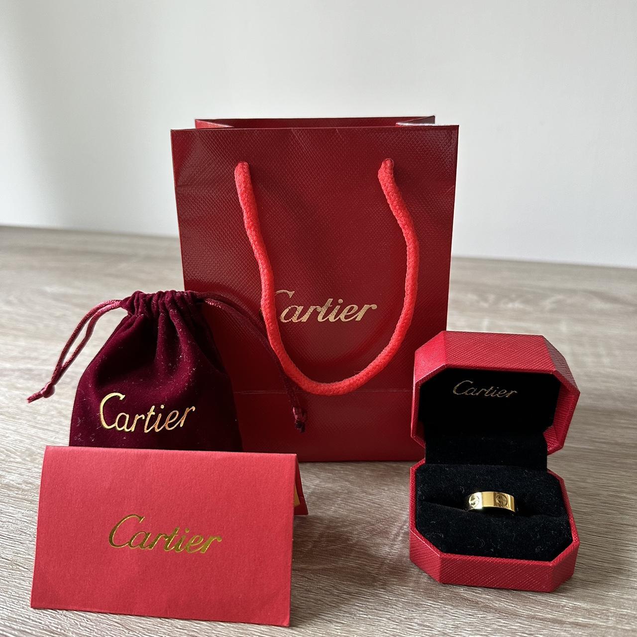 Unisex fake gold Cartier love ring size K 1/2 never... - Depop