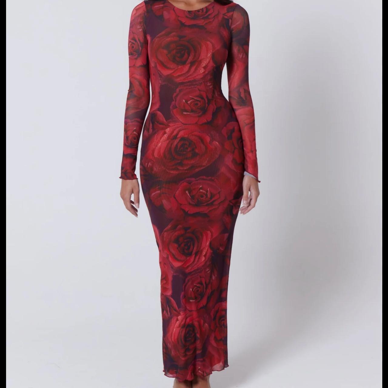 SLA rose long sleeve dress. Brand new, never worn. - Depop