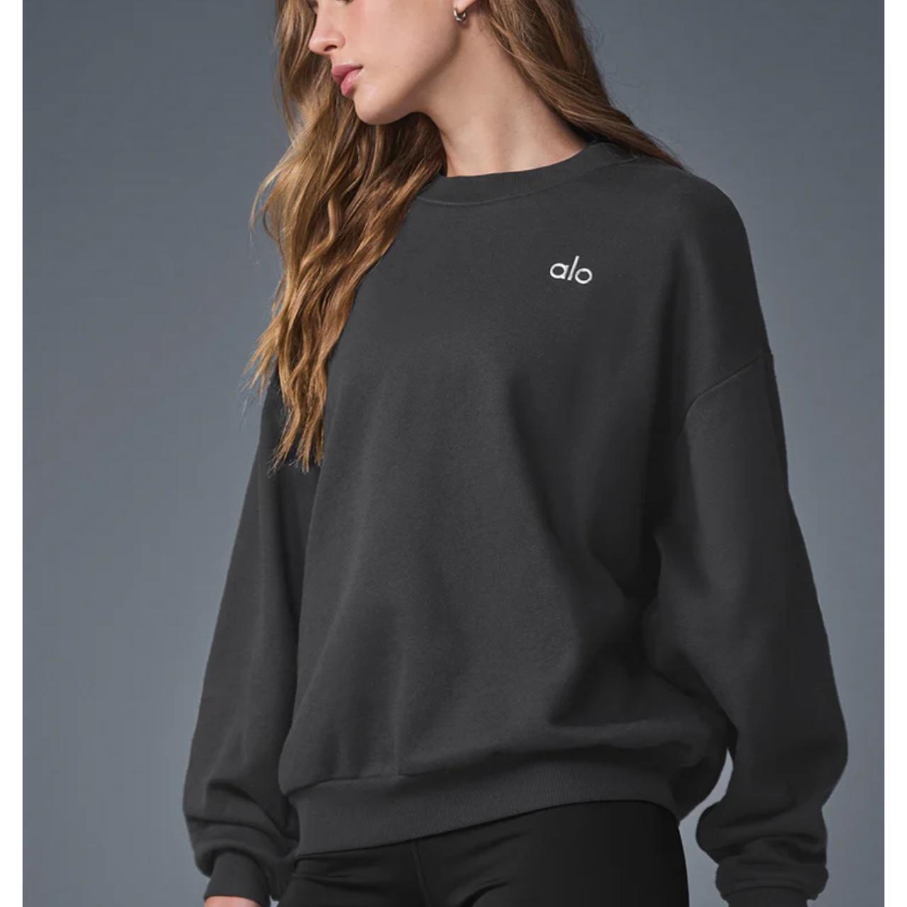 Charcoal gray Alo Accolade crewneck pullover... | Depop