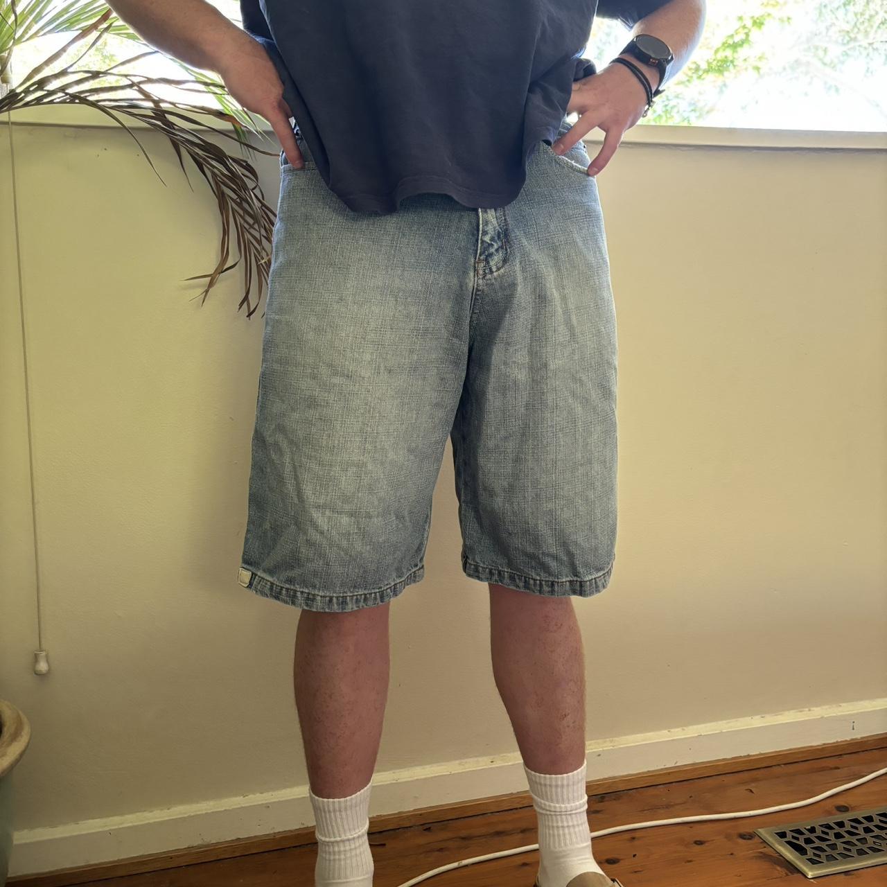 vintage jorts with detailing on the back/side size... - Depop