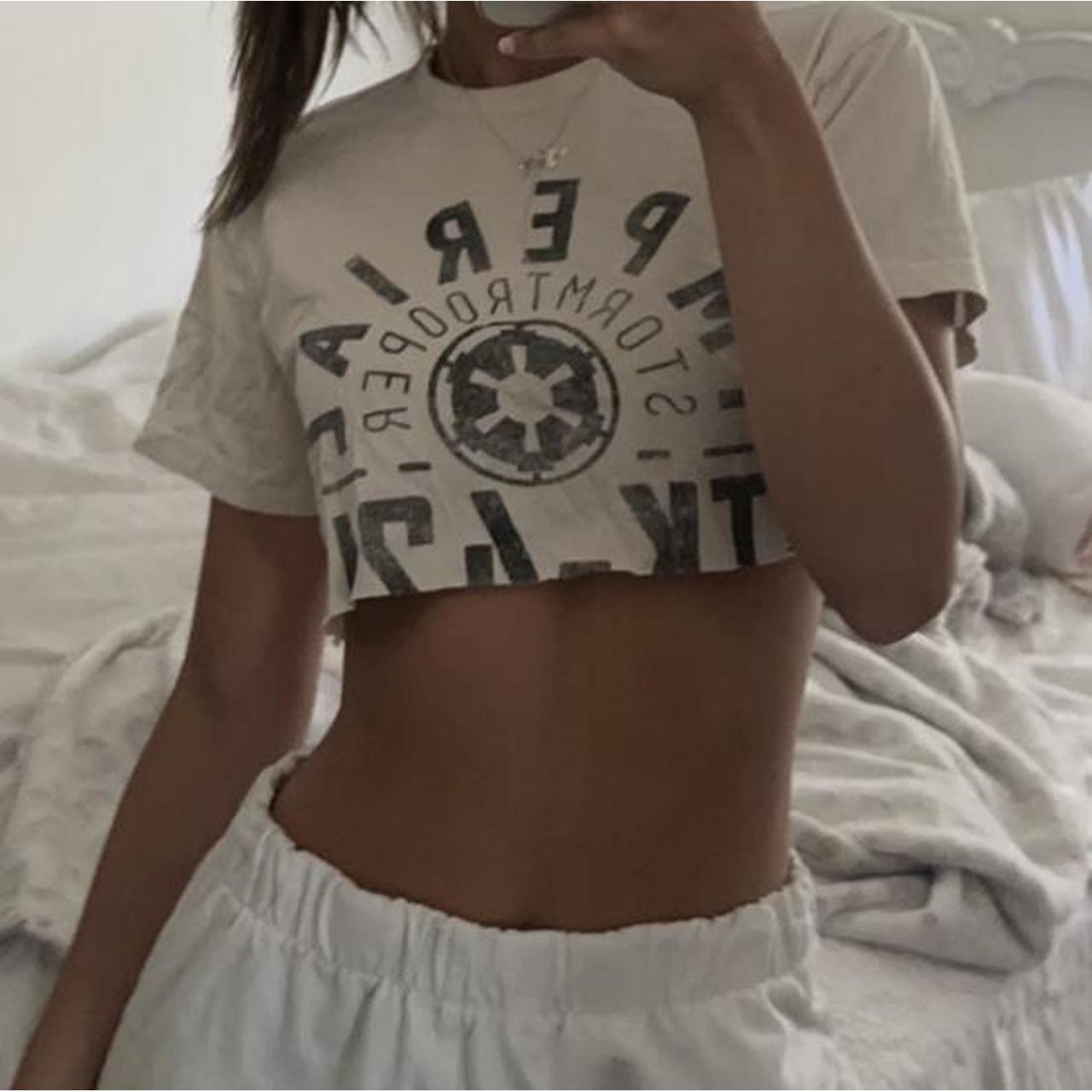 Vintage cream crop top - Depop