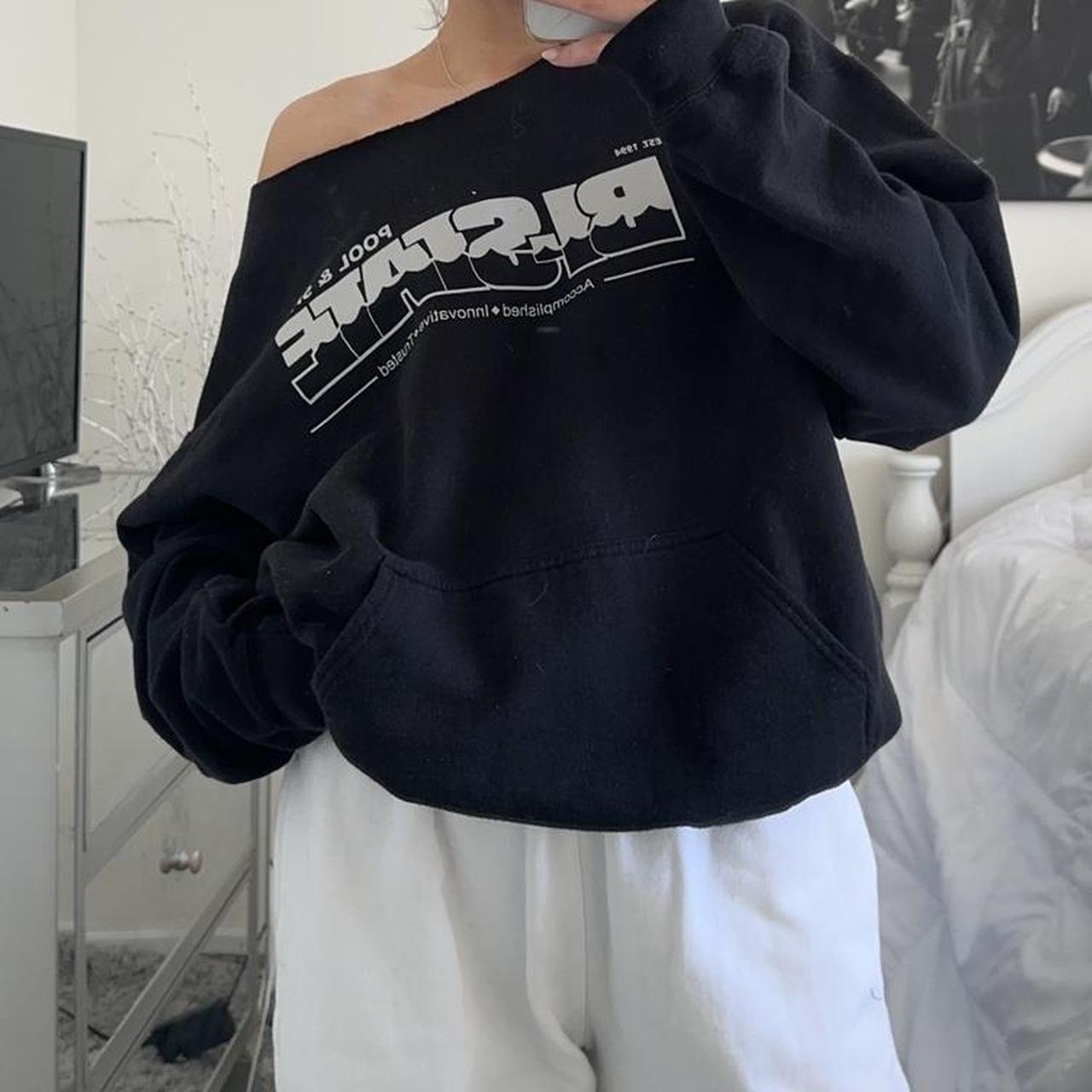 Off the shoulder graphic sweatshirt - Depop