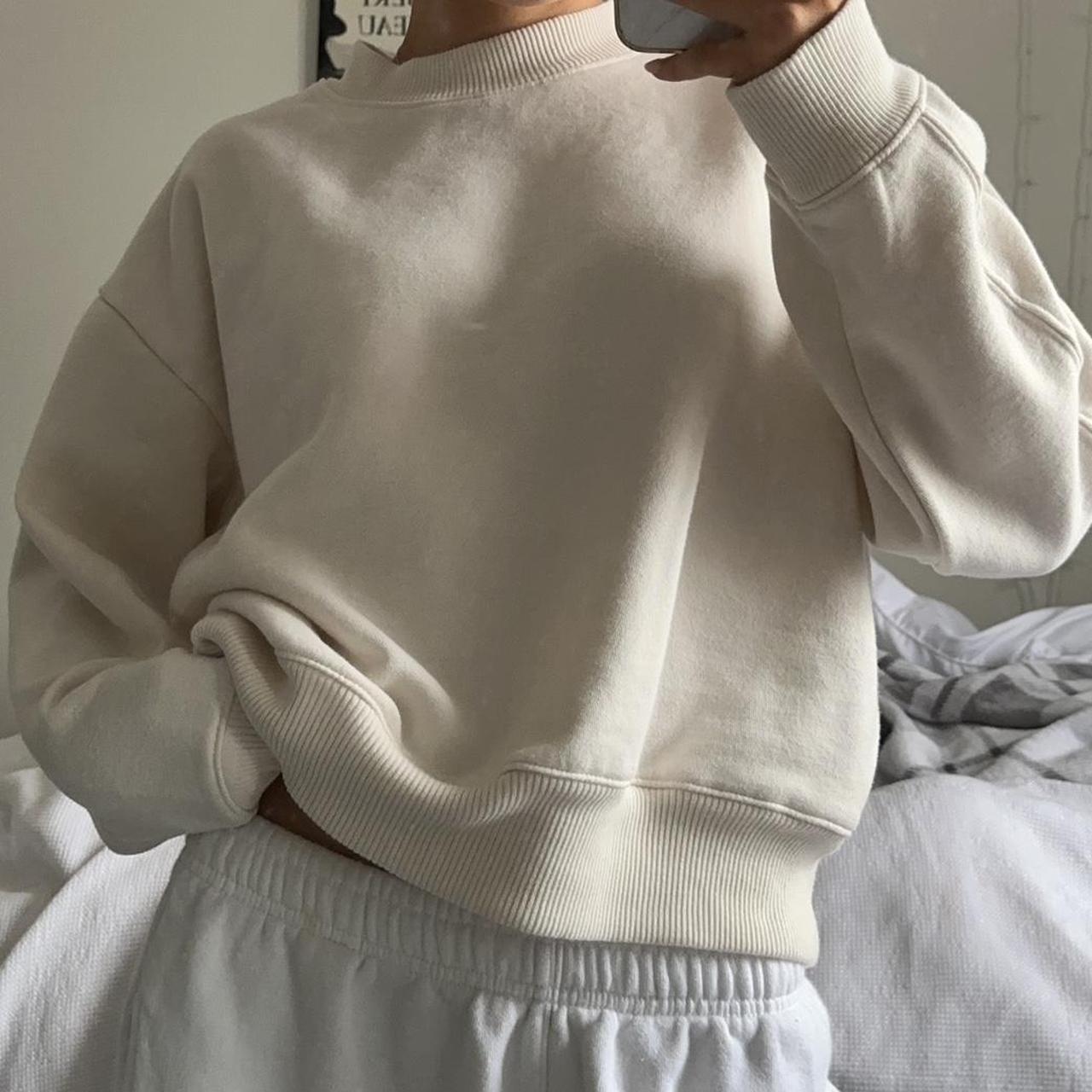 Cream sweatshirt, great quality soft and new - Depop