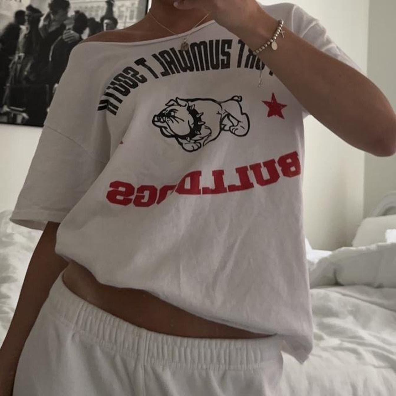 Vintage off the shoulder graphic tee - Depop