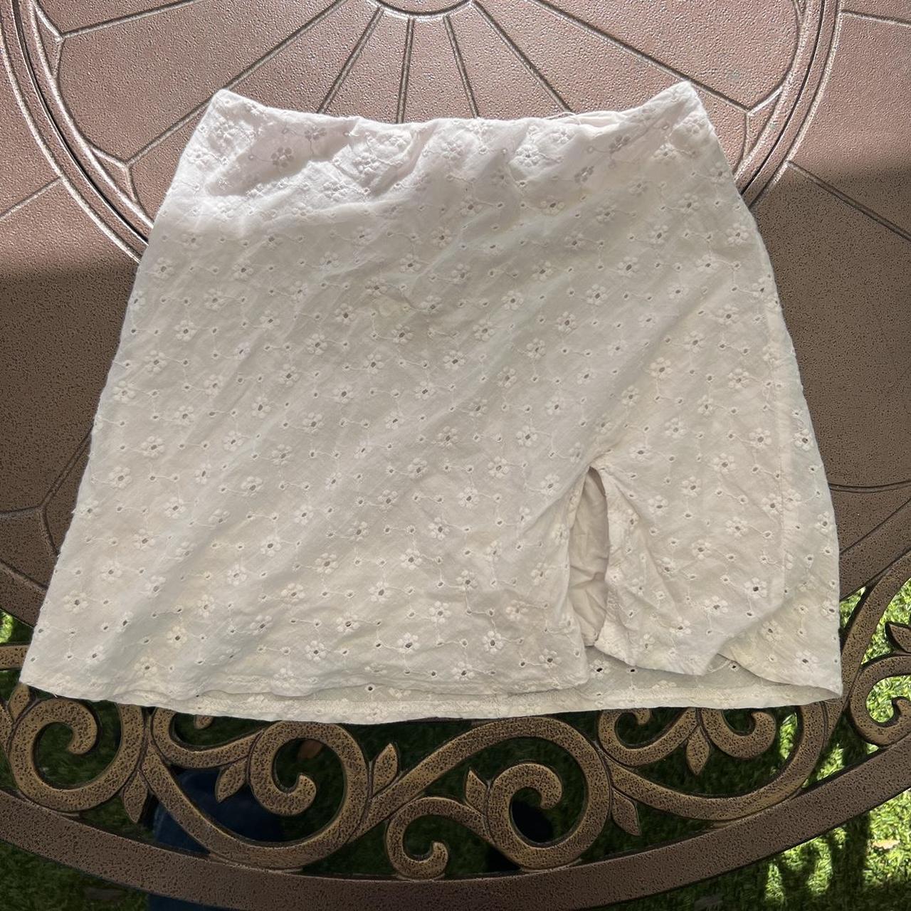 white fox coquette "bucket list" mini skirt floral... - Depop