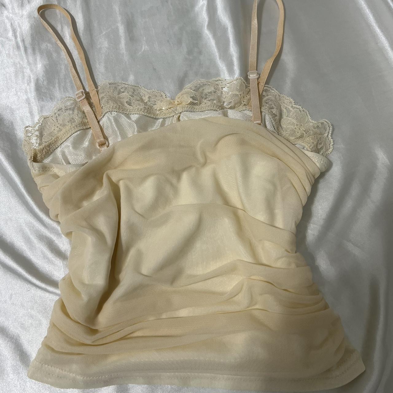 cream/ pastel yellow tank top cami - no... - Depop